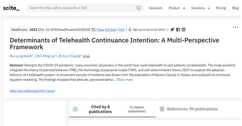 Determinants Of Telehealth Continuance Intention A Multi Perspective