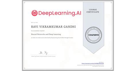 dr ravi v gandhi บน linkedin completion certificate for neural networks and deep learning