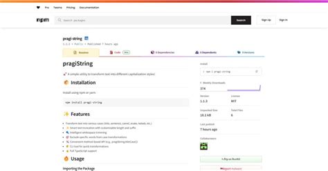 npm javascript opensource pragistring nodejs devtools