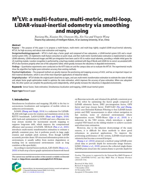Pdf M³lvi A Multi Feature Multi Metric Multi Loop Lidar Visual Inertial Odometry Via