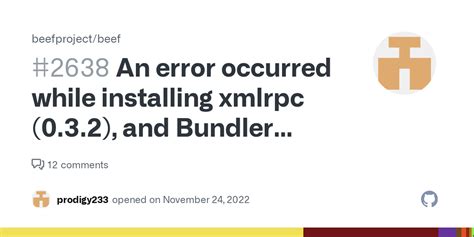 An Error Occurred While Installing Xmlrpc 032 And Bundler Cannot