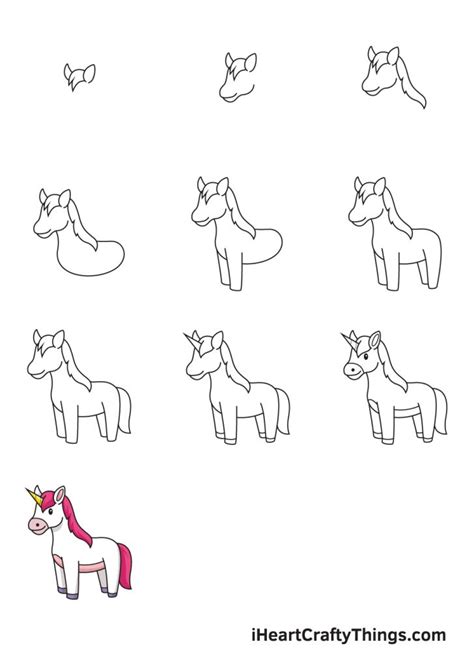 Step By Step Draw Unicorn
