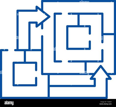 Algorithm Of The Game Line Icon Concept Algorithm Of The Game Flat