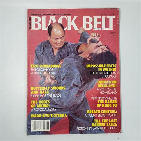 Black Belt Magazine June 1993 Eizo Shimabuku Wushu 3 Section Cudgel Butterfly Swords And Kali