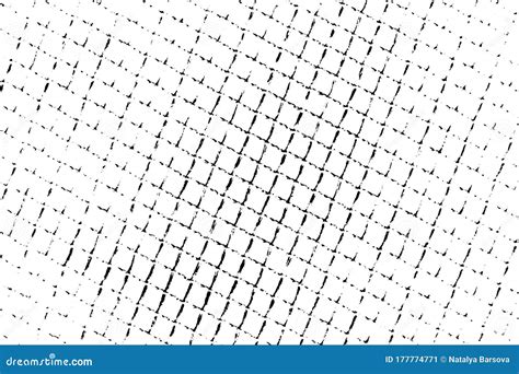 Grunge Halftone Texture Of An Uneven Large Grid Stock Vector