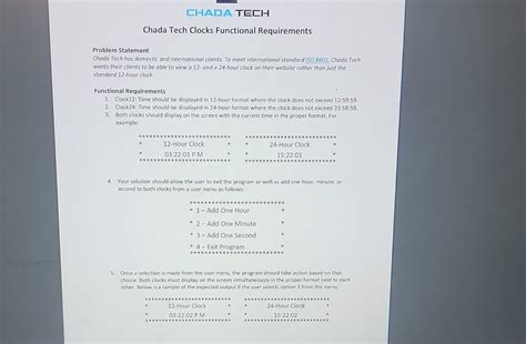 Solved Problem Statement Chada Tech Has Domestic And Chegg Com