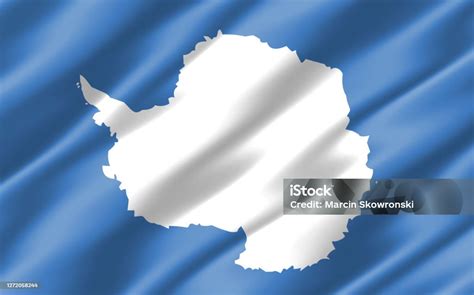 남극 그래픽의 실크 물결 모양의 플래그 물결 모양의 남극 국기 그림 리플드 남극 국가 플래그는 자유 애국심 독립의 상징이다 0