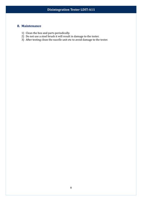 Disintegration Tester Ldit A11 Operating Manual Labtron