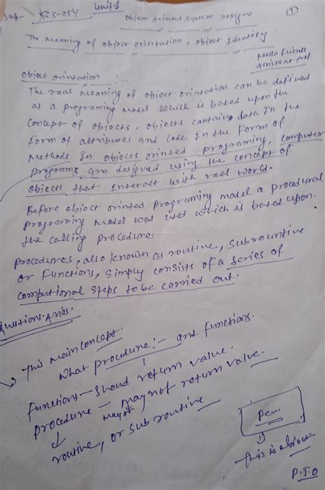 Object Oriented System Design B Tech Studocu