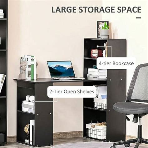 Cm Modern Computer Desk Bookshelf Study Table Workstation Laptop Writing Home Office