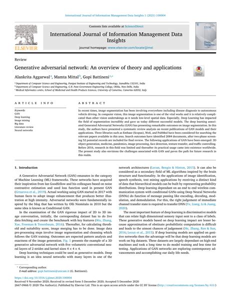 PDF Generative Adversarial Network An Overview Of Theory And