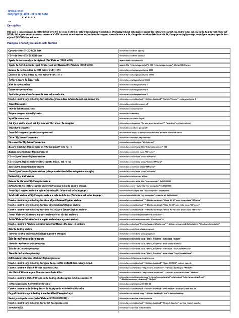 Nircmd Full Help X64 Download Free Pdf Windows Registry Command Line Interface