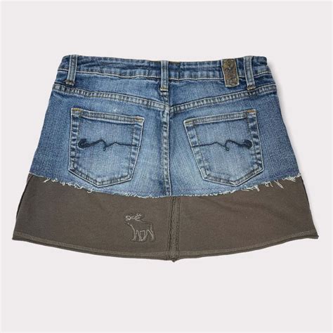 Abercrombie And Fitch 2000s Abercrombie And Fitch Denim Micro Mini Skirt Reworked Fl Grailed