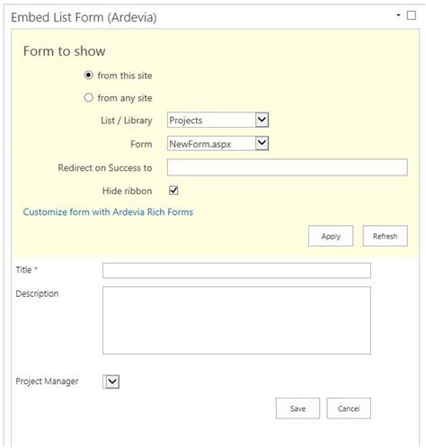 Embed List Form App Part Lightning Forms