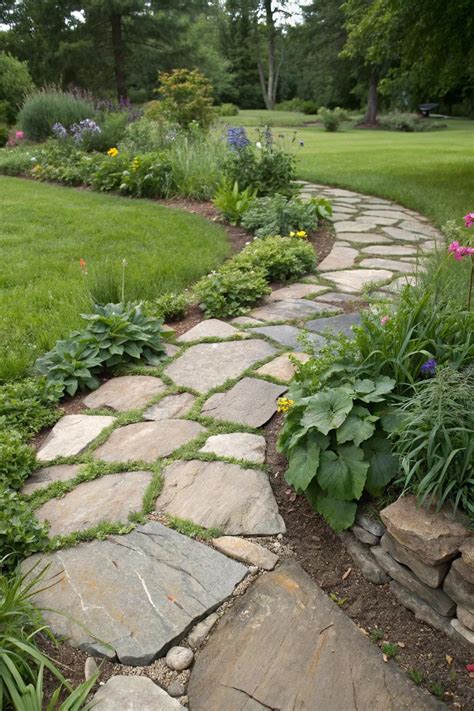 16 Stunning Flagstone Edging Ideas For Your Garden
