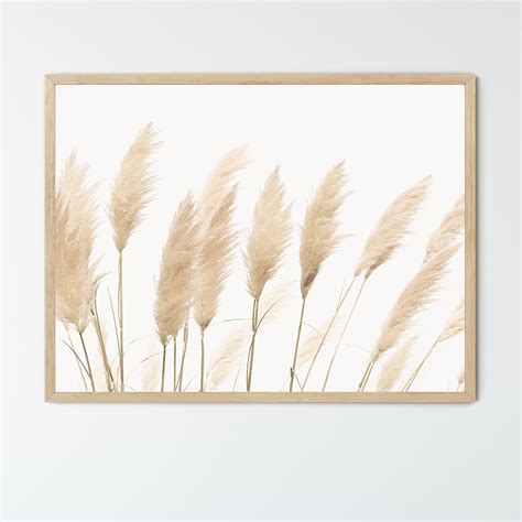 Framed Pampas Grass Acrylic Glass Wall Art Landscape Etsy