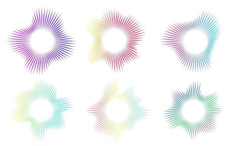 A Set Of Equalisers With Neon Dots Radial Sound Multicolour Sound Waves Music Symbol