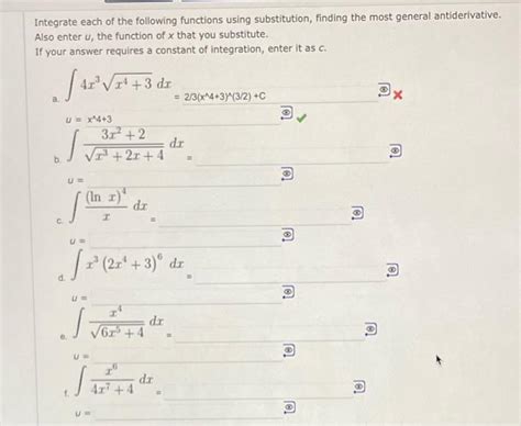 Solved Integrate Each Of The Following Functions Using