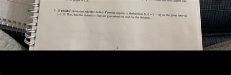 solved 5 [3 points] determine whether rolle s theorem