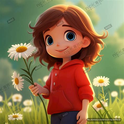 Ai创作图闻花的卡通小女孩 采花的女孩插画 雏菊少女插画 女孩捧花微笑插画 鲜花草地孩子 采花的小女孩 拿花可爱女孩 手绘采向日葵的小女孩 怡然自得的小女孩插画 可爱卡通花丛少女 女孩花草