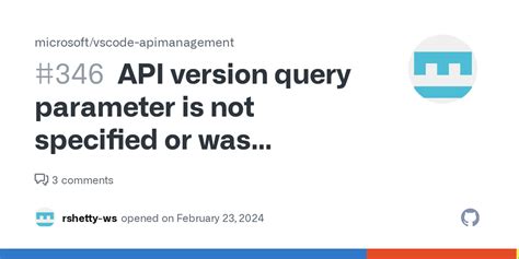 Api Version Query Parameter Is Not Specified Or Was Specified