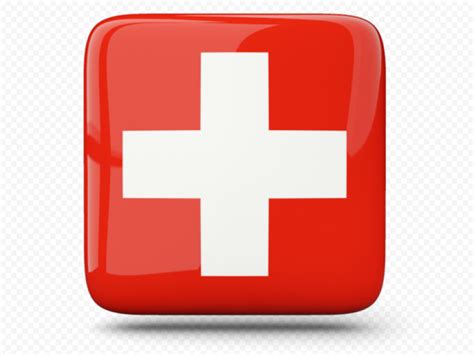 Glossy Square Switzerland Swiss Flag Button Icon Citypng
