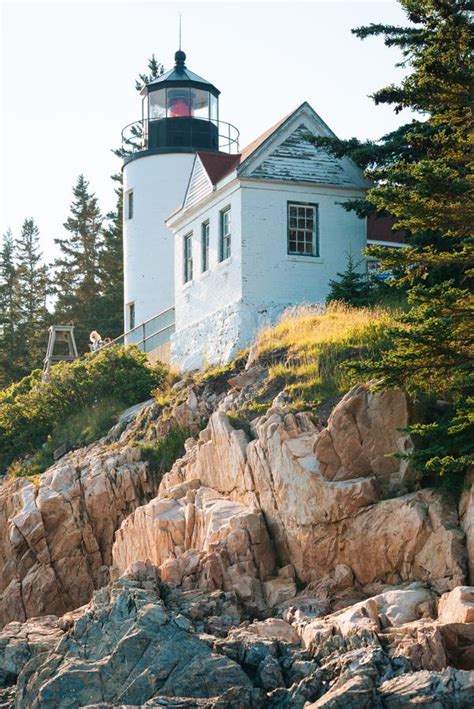 Bass Harbor Lighthouse In Acadia National Park Maine Stock Image