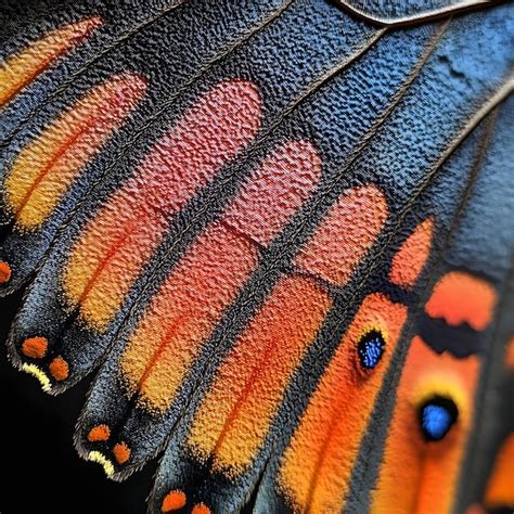 Closeup Butterfly Wing Macro Photography Detailed Pattern Of Scales