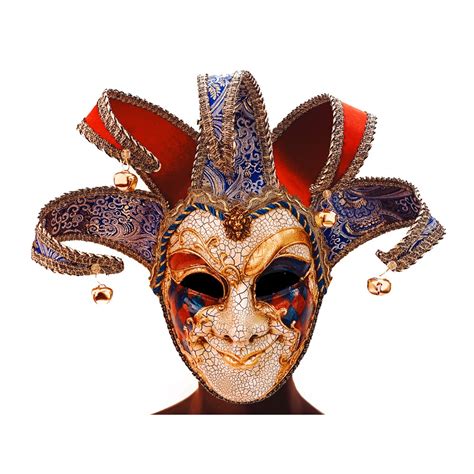 Venetian Jester Mask Red Blue Screamers Costumes