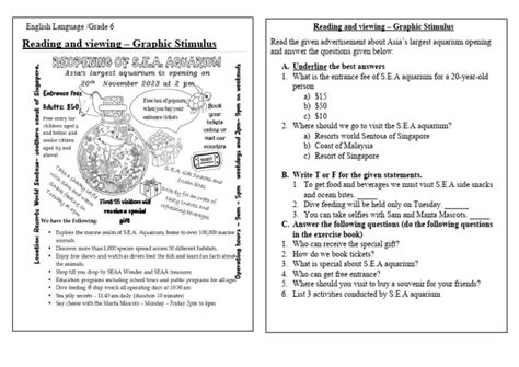 Graphic Stimulus Worksheet 1 Pdf