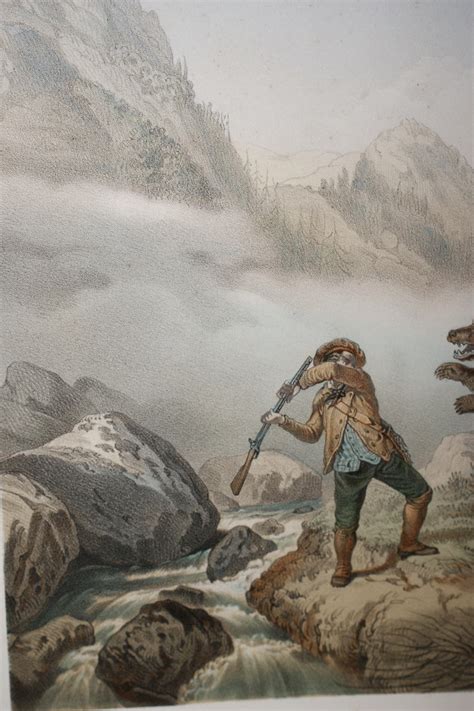 Chasse A L Ours Grenier Lithographie Couleurs Montagne Torrent R By Fran Ois Grenier J