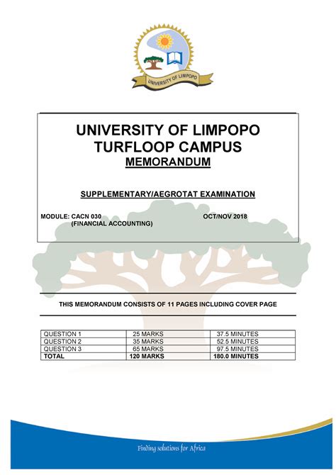 Supp Exam Memo 2017 Warning Tt Undefined Function 22 University Of Limpopo Turfloop Campus