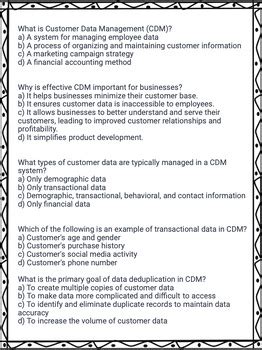Customer Data Management Multiple Choice Quiz By High Babe With Hannah