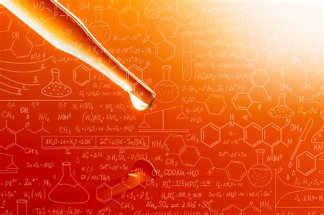 매크로 과학 실험 피펫 표면 화학 스포이드의 평면도 매크로 샷은 노란색 배경에 있는 세 가지 페트리 접시 중 하나에서 맑은 유체에 오일을 주입합니다 추상 스킨 케어 화장품