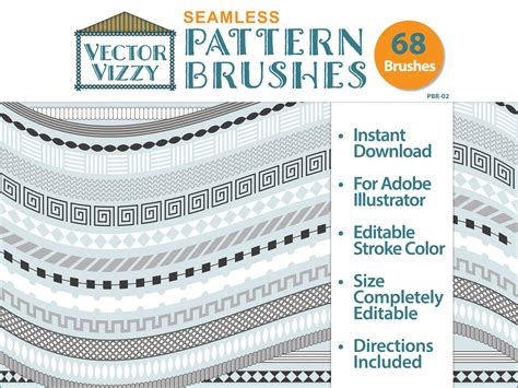 68 downloadable seamless vector pattern brushes for adobe illustrator