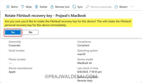 How To Rotate Filevault Recovery Keys For Macos In Intune