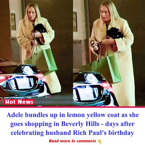 Adele Bundles Up In Lemon Yellow Coat As She Goes Shopping In Beverly Hills Days After
