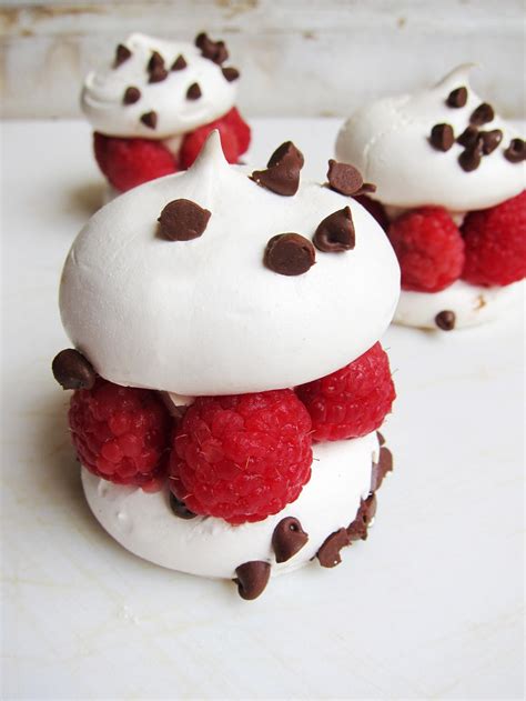 Chocolate Chip Raspberry Meringues