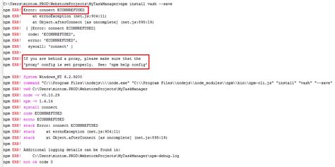 Npm Install Package Fails With Connection Refused Ides Support Intellij Platform Jetbrains