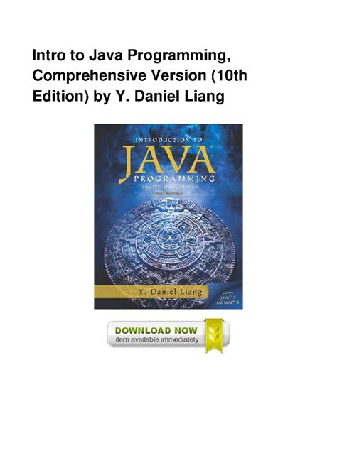 Introdution To Java Programming Comprehensive Version 10th Edition By