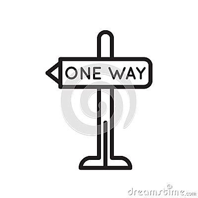 One Way Street Signal Icon Vector Sign And Symbol Isolated On White