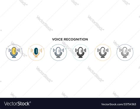 Voice Recognition Icon In Filled Thin Line Vector Image