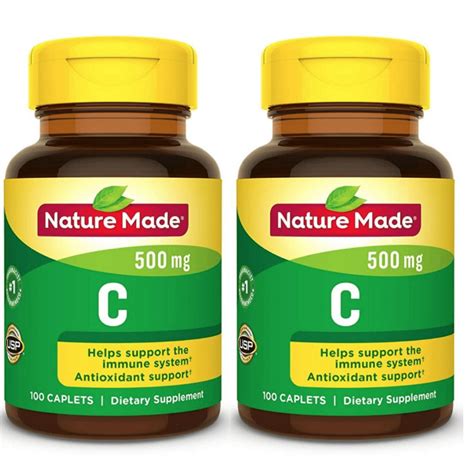 Nature Made Vitamin C 500 Mg 100 Caplets Pack Of 2