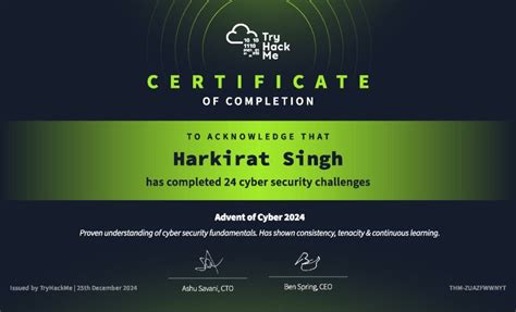 Cybersecurity Adventofcyber Tryhackme Keeplearning Careergrowth Cyberchallenges Harkirat