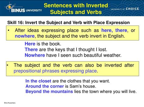 PPT Sentence With Inverted Subjects And Verbs Continued Pertemuan PowerPoint Presentation