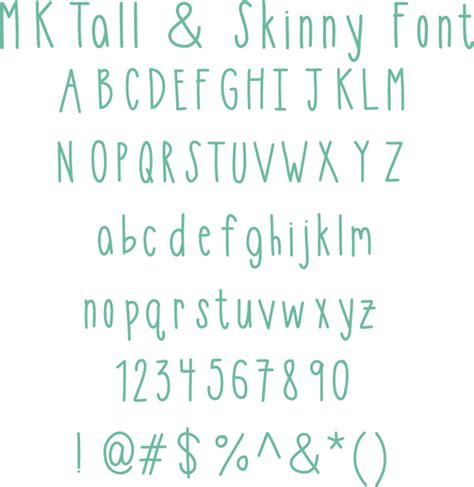 Miss Kate Tall And Skinny Font