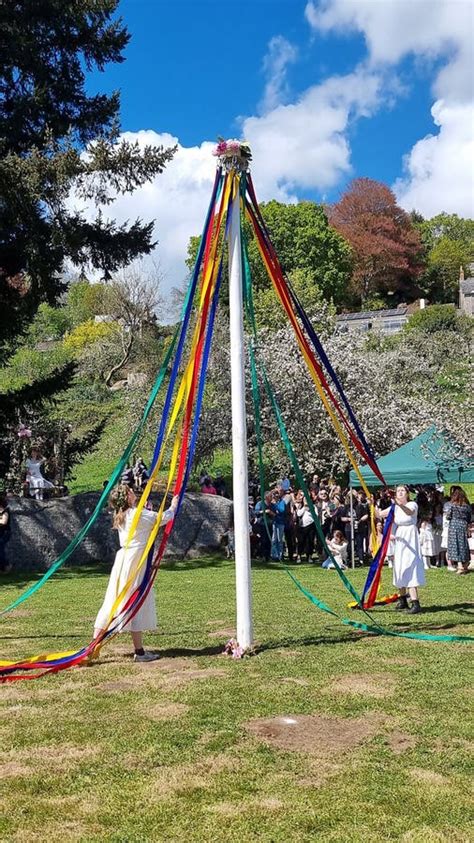 Maypole A Traditional Dartmoor Village Ceremony Devon Uk Editorial
