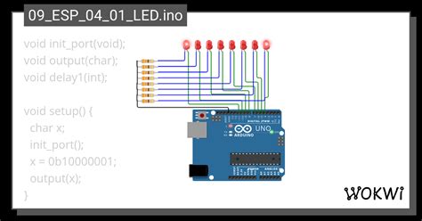 01 LED Rotating Wokwi ESP32 STM32 Arduino Simulator