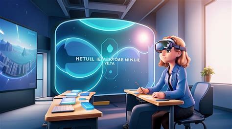 Premium Photo Futuristic Classroom Immersion Virtual Reality Education
