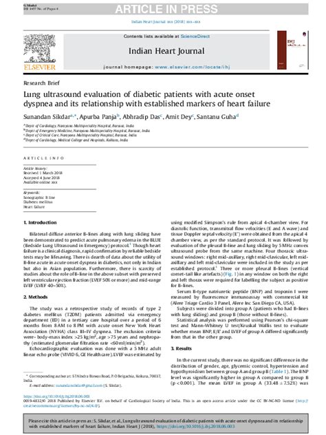Pdf Lung Ultrasound Evaluation Of Diabetic Patients With Acute Onset Dyspnea And Its Relation